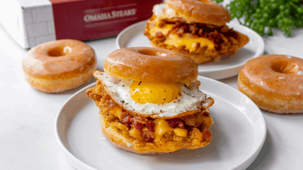 Chicken Fried Chicken Donut Breakfast Sandwich